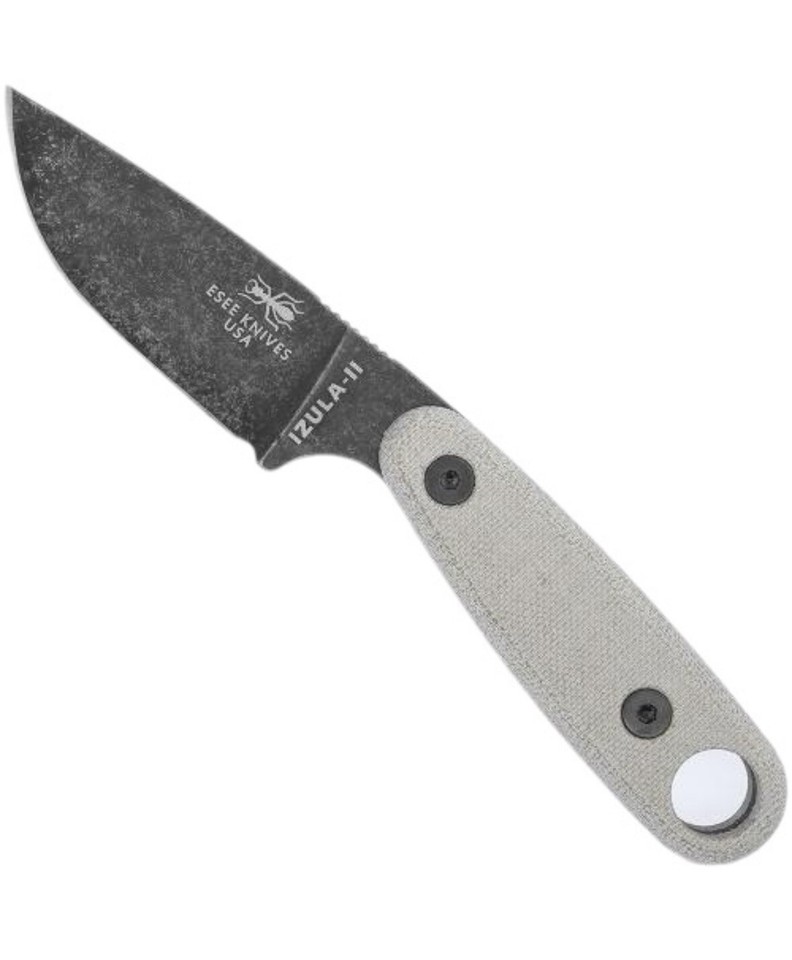 ESEE Izula II Fixed Knife Black Oxide Tumbled Blade Micarta Handle ...