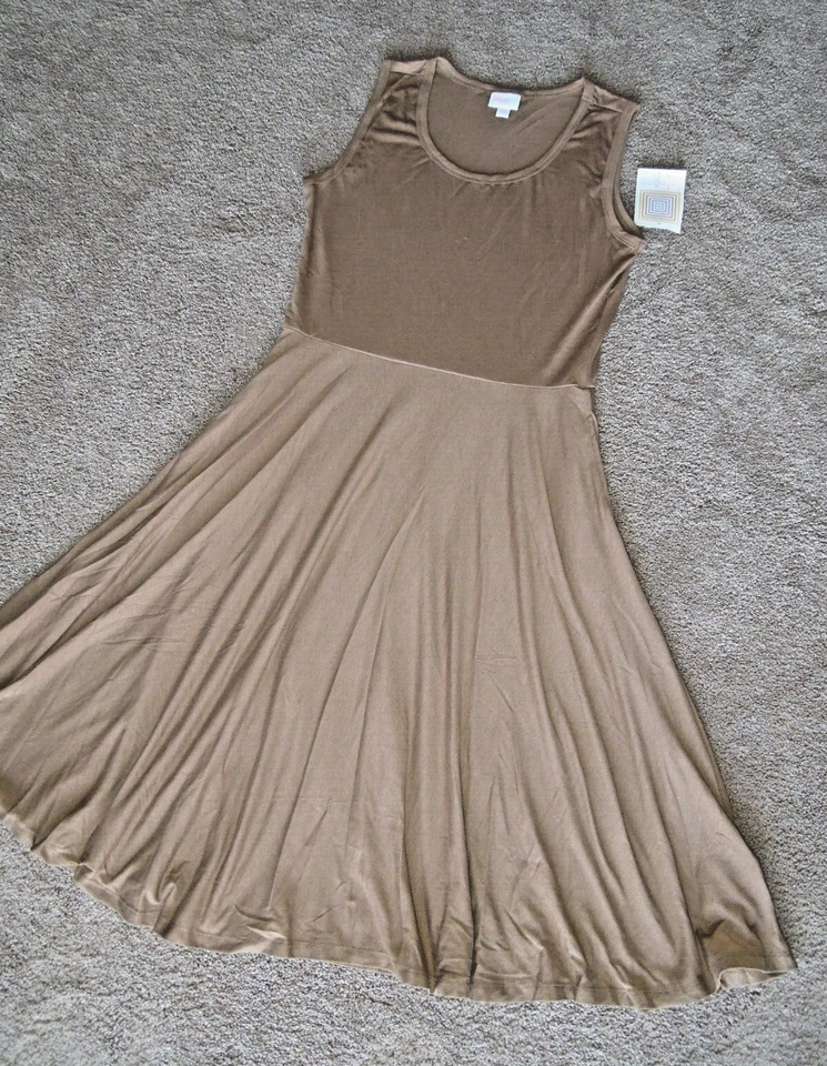 LuLaRoe Nicki Dress size Large ~ Solid BROWN Neutral ~ HTF Color | eBay