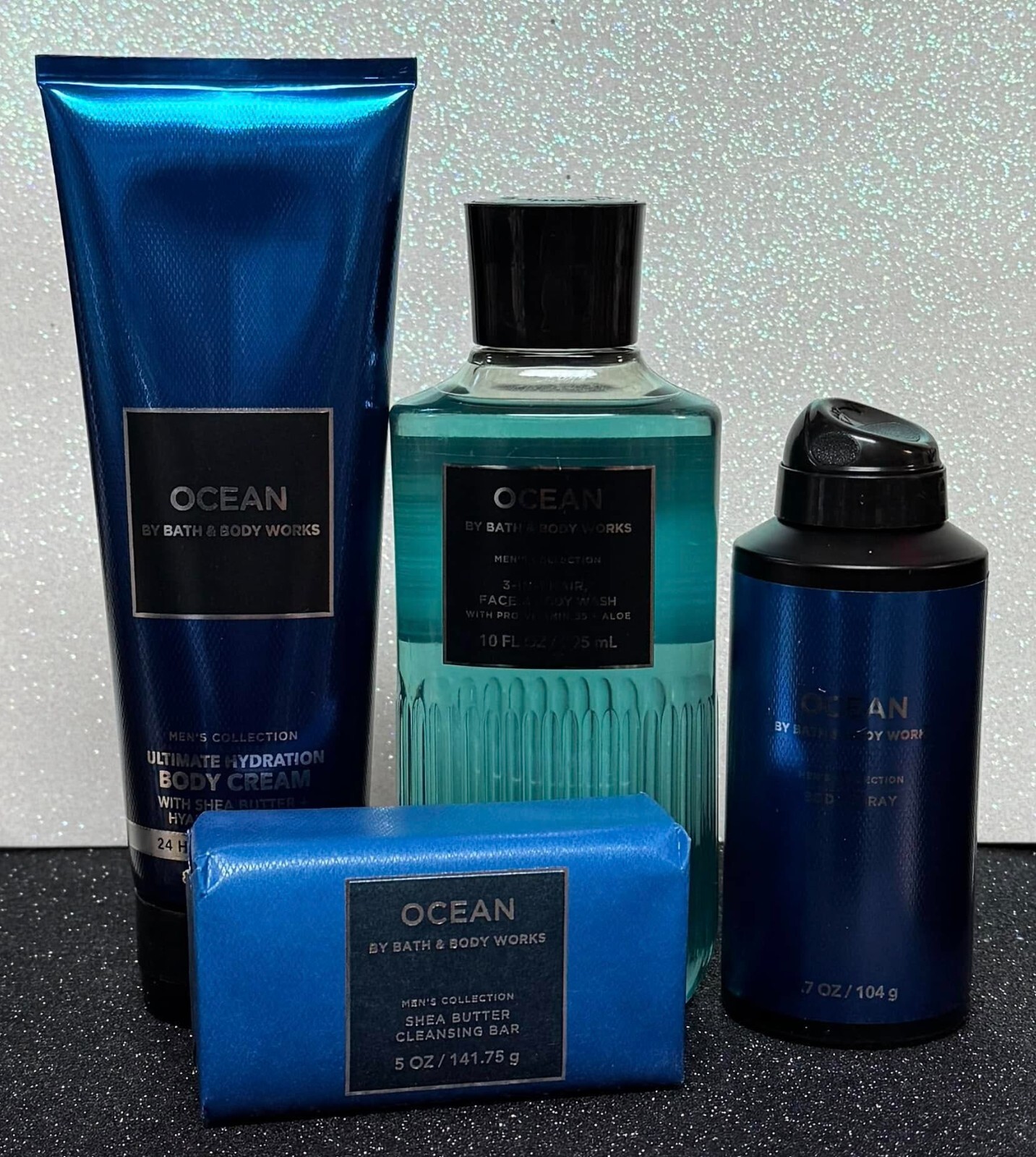 Bath and Body Works Ocean Men's Set Full Size Spray Body Cream & Body ...