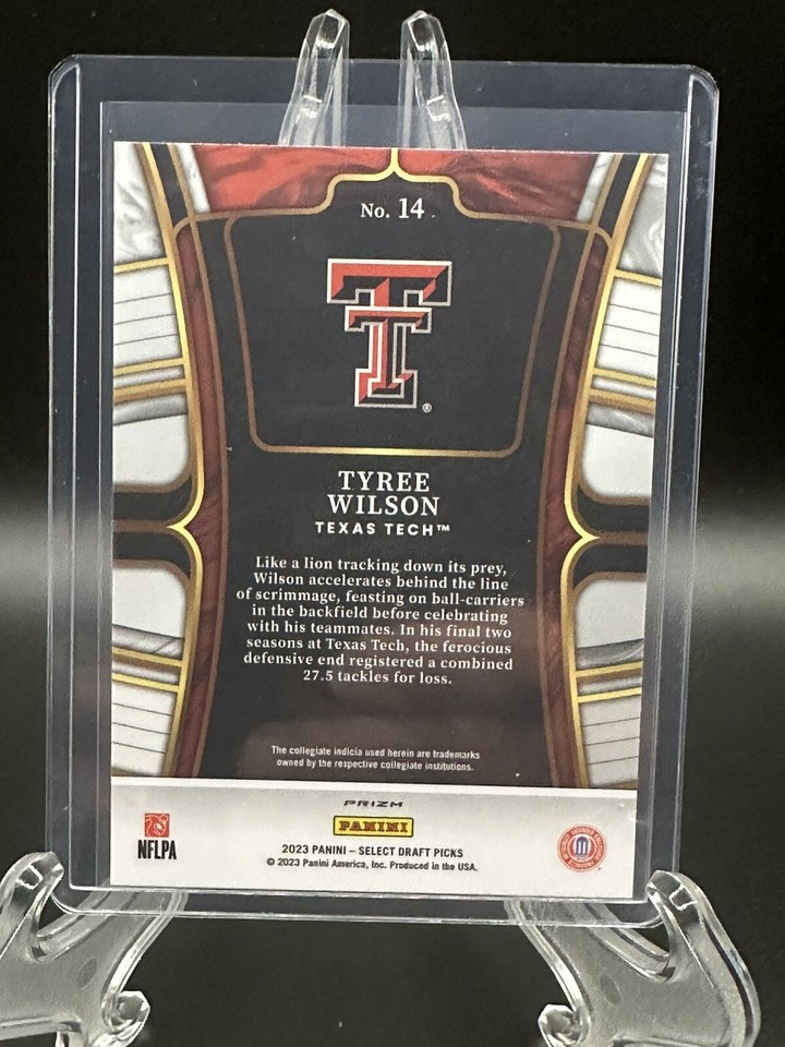2023 Panini Select Draft Picks Tyree Wilson Red Lazer Prizm RC #14 ...