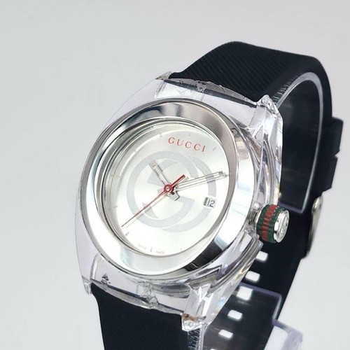 Gucci 137.3 Unisex Silver GG Logo Quartz Watch 5ATM Date Used | eBay