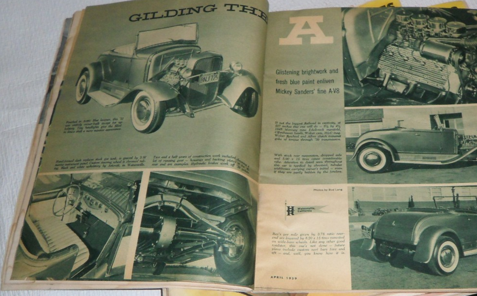 Vintage Lot of 4 Hot Rod Magazines Jan April June Oct 1959 Merc Indy ...