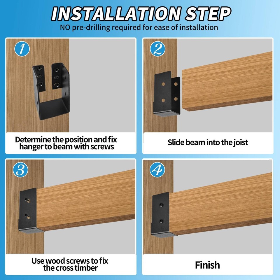 Concealed Joist Hanger 24PCS,2"x4" Joist Bracket,Framing Bracket ...