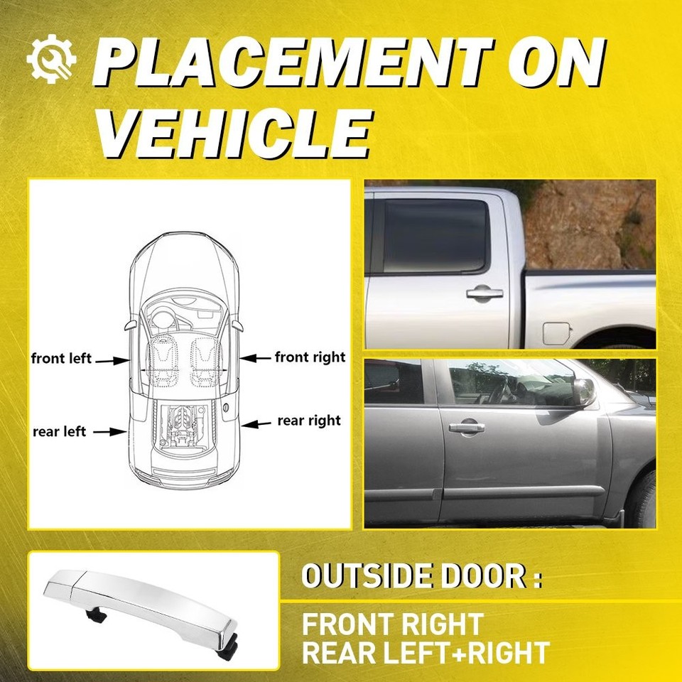 1x For 2004-2015 Nissan Titan/Armada Rear Left /Right Outer Chrome Door ...