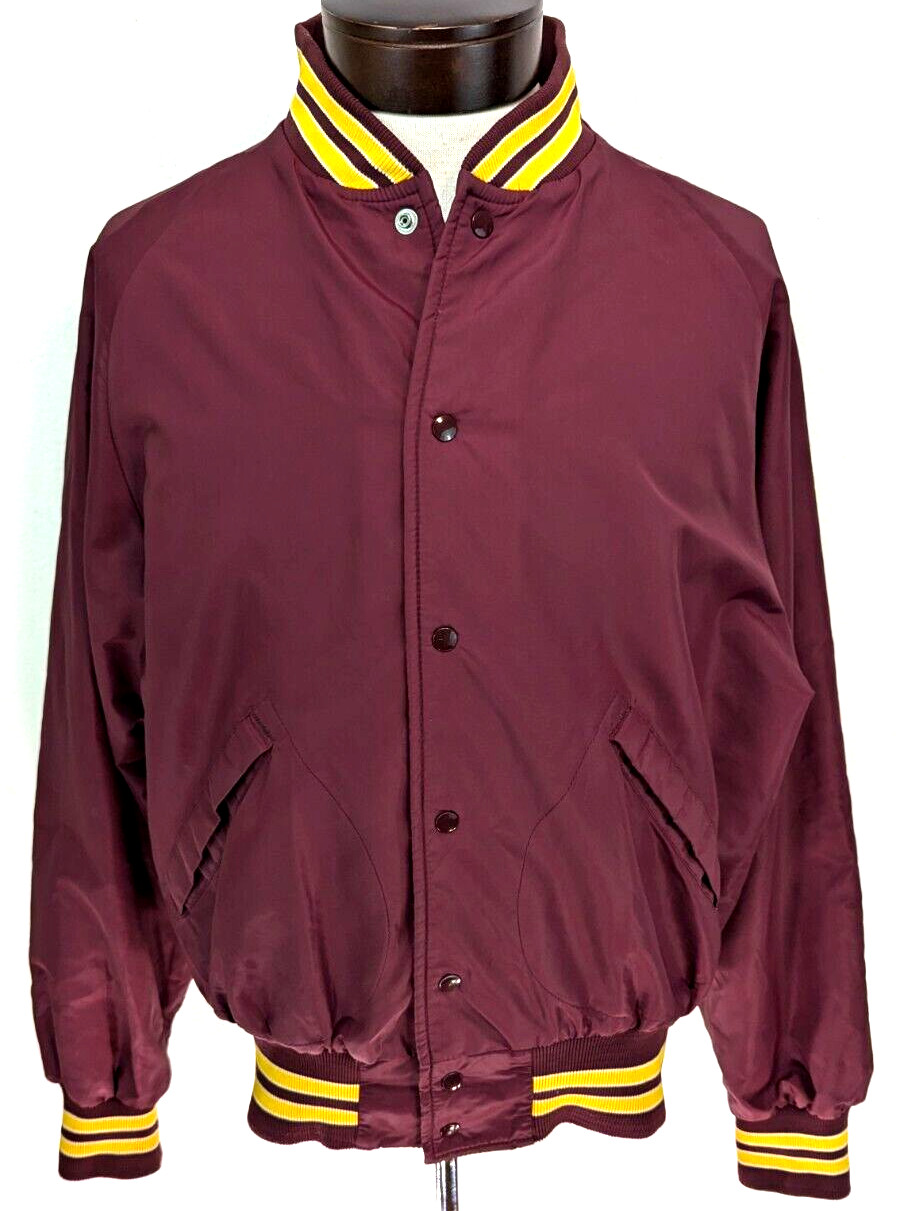 Vtg 80s PLA-JAC By Dunbrooke Burgundy Gold USC Bomber… - Gem