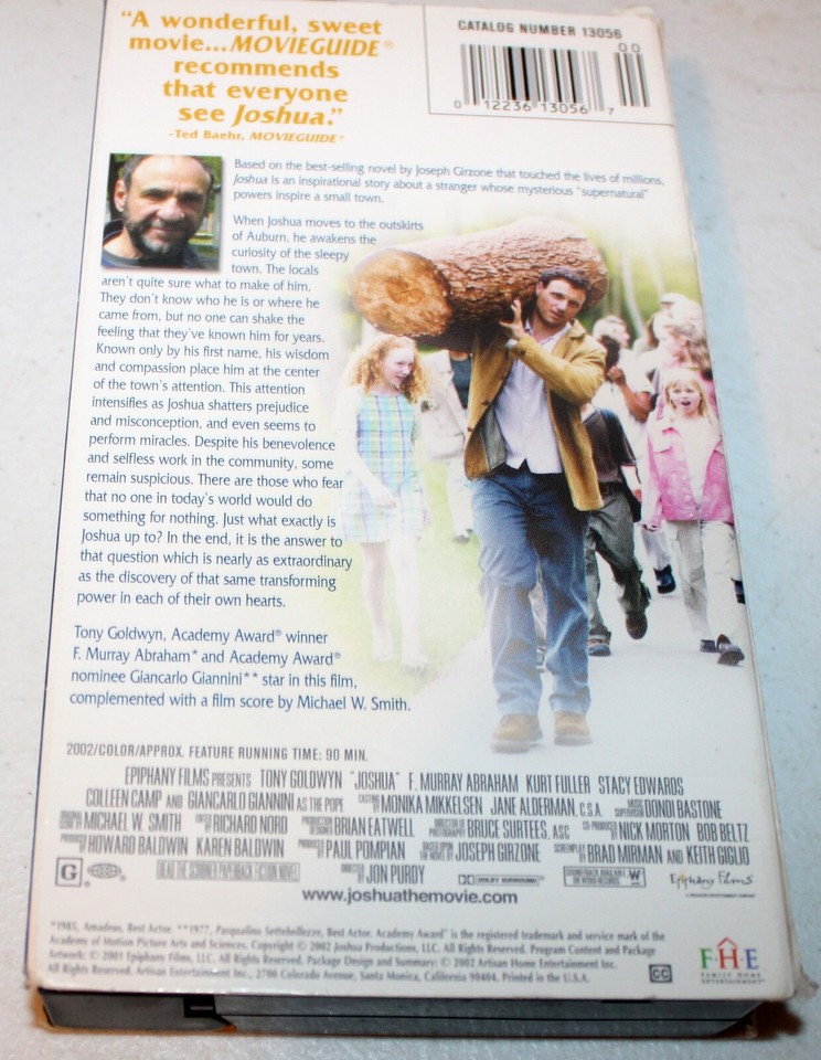 Joshua (VHS, 2002) Tony Goldwyn, F. Murray Abraham, Small Town Coming ...