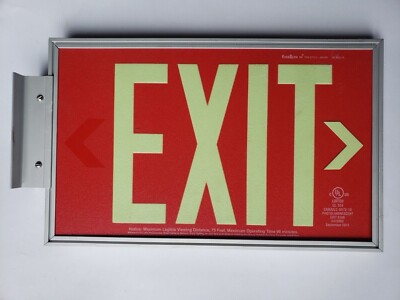 EverGlow Photoluminescent, Exit Sign Exit/Emergency Lighting, Red, Two ...