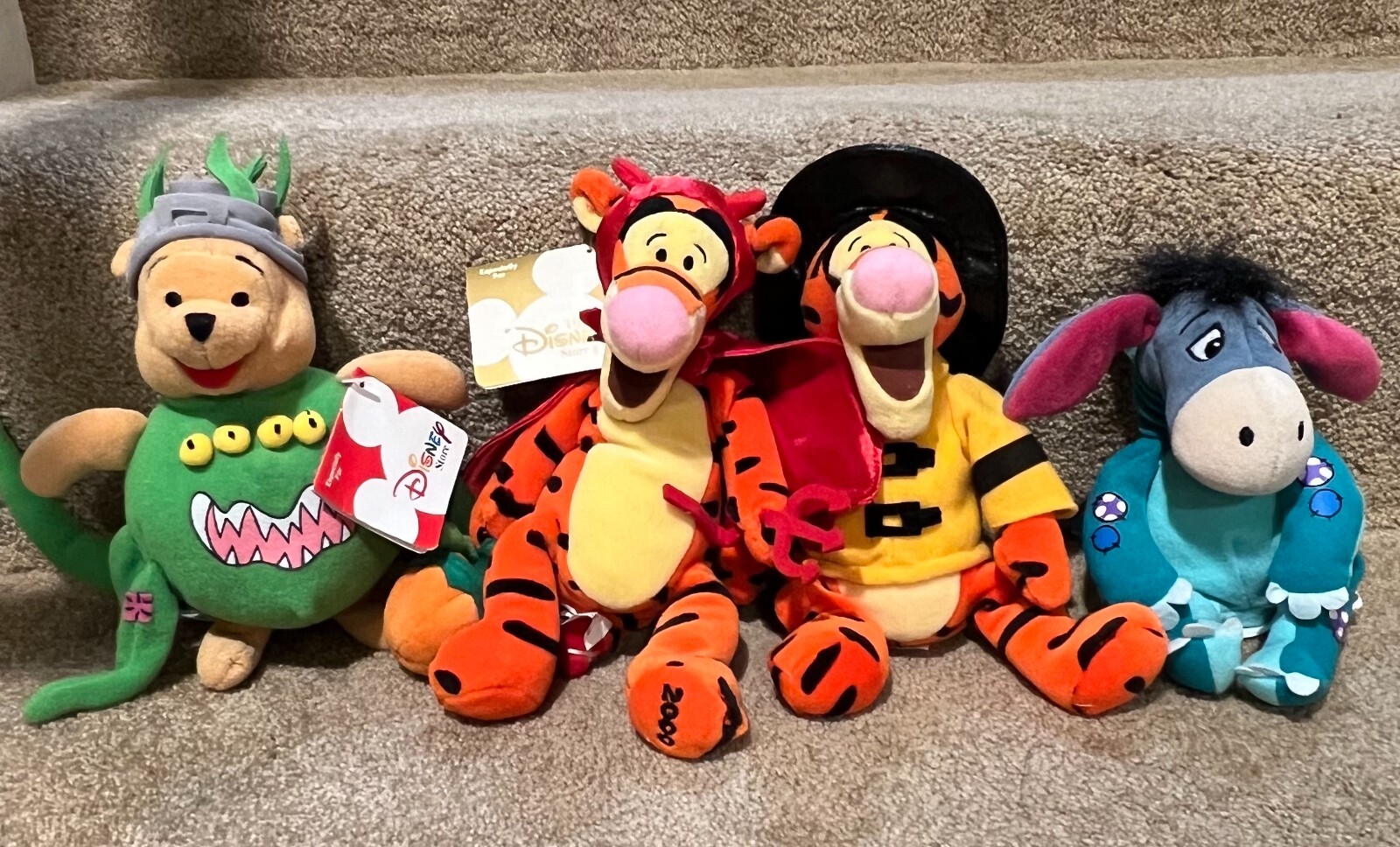 Disney Store Plush Lot of 4 Halloween Pooh Alien Tigger Fireman Devil ...