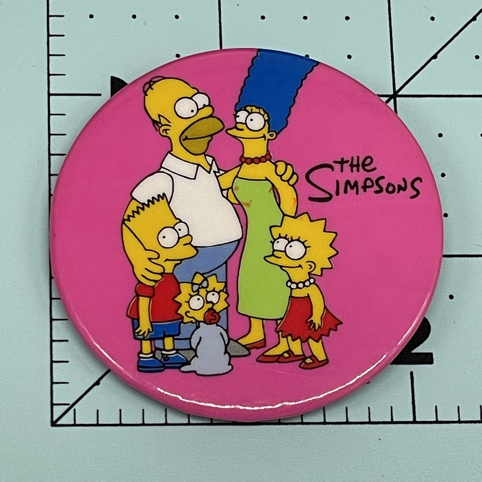 The Simpsons Vintage Pinback Button 2 Inches The Simpson Family Button ...
