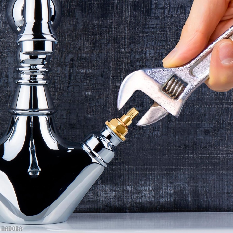 2 Pcs Brass Bathroom Sink Faucet Valve Stem – Hot and Cold Water, 1/2 ...