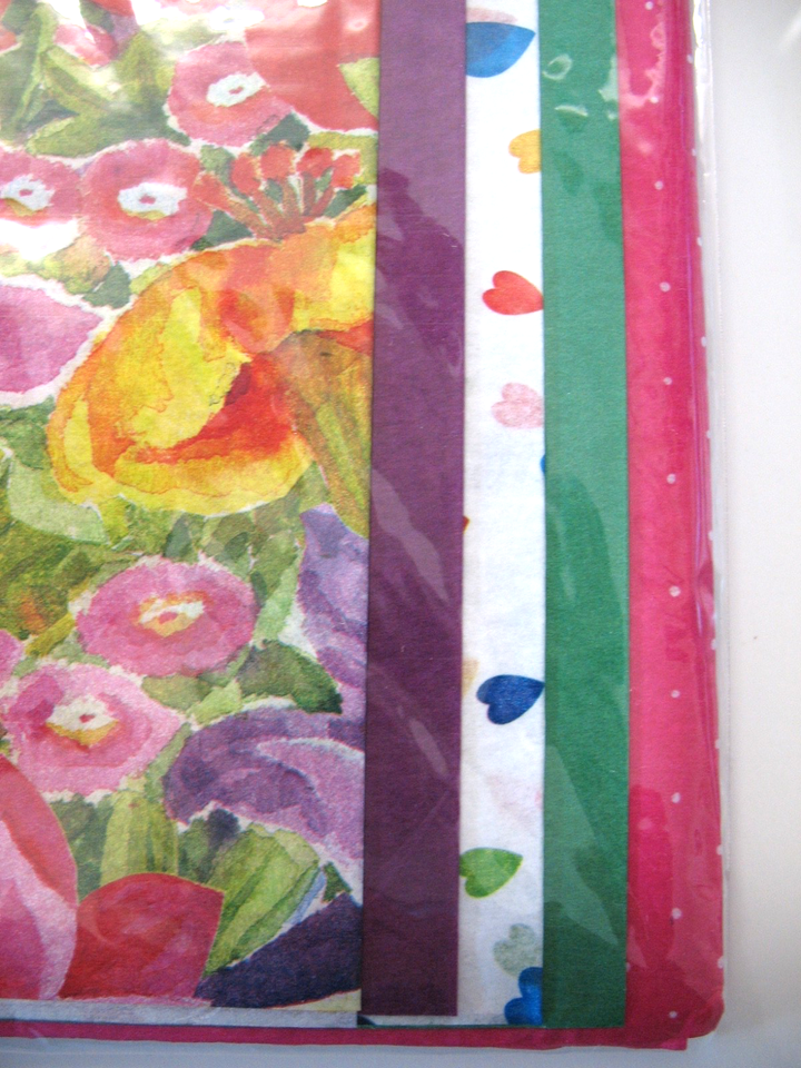 PAPERBILITIES TISSUE Gift Wrap Craft Paper HEARTS AND FLOWERS NEW 10 ...