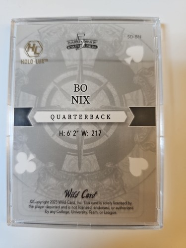 Wild Card 5 Card Stacked Deck Ace Of Spades PRC Bo Nix 1/4 SD-BN ...
