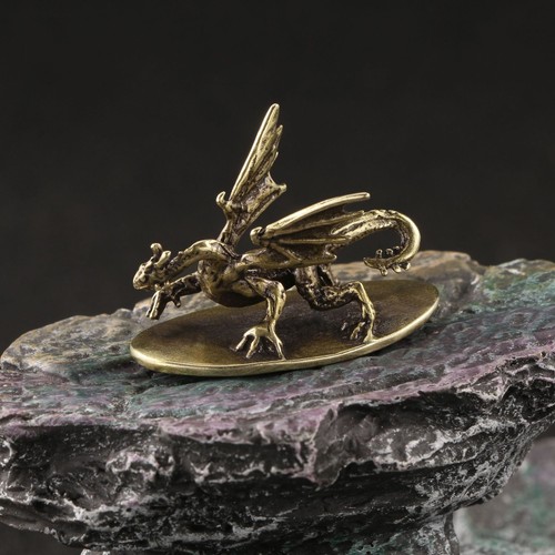 Solid Brass Feilong Pterosaur Figurine Small Statue Home Ornament ...