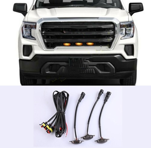 For GMC Sierra 1500 2016-2021 Front Grille smoke LED Light Raptor Style ...