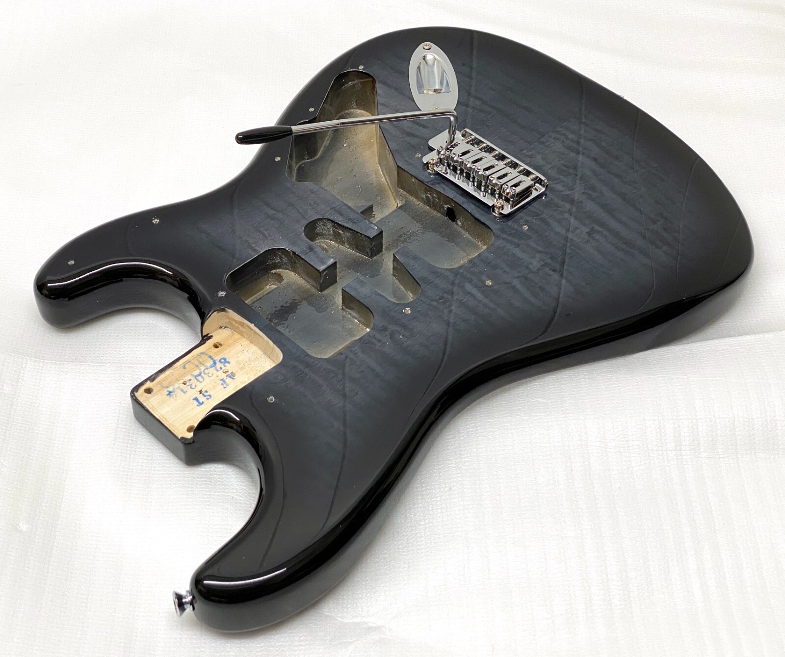 Fender Squier Strat Body Black Burst FMT FLAME MAPLE TOP w/2-Pt Tremolo ...