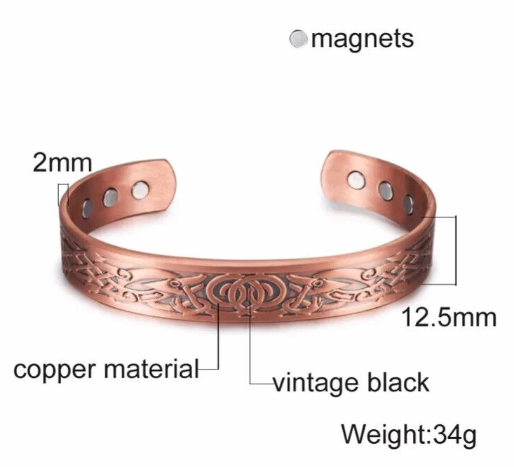 100% Pure Copper Bracelet Healing Bracelet. Unisex, Hand Made High ...