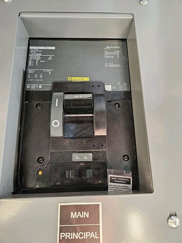 Square D I-Line Panelboard 400A MAIN BREAKER 120/240V 3P/3W DELTA HIGH ...