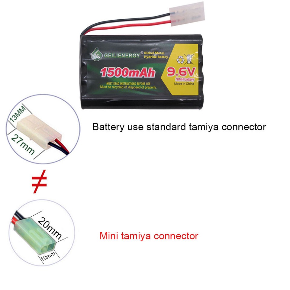 1x 9.6V 1500mAh 8*AA NI-MH Rechargeable Battery Pack Tamiya Plug For RC ...