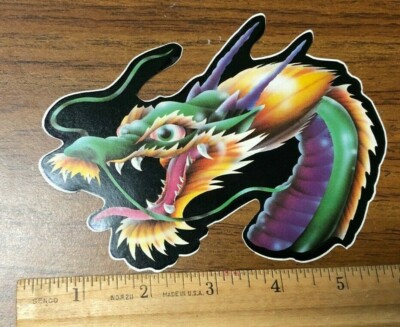 Multi-purpose/surface Sticker Asian Dragon Green Purple Legend Fantasy ...