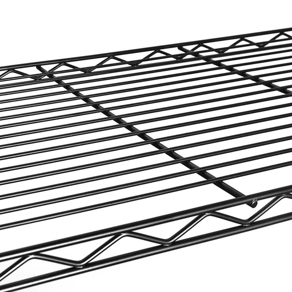 Black Wire Shelf Rack Garage Storage Shelving Rack 265Lb Capacity 3/4/5 ...