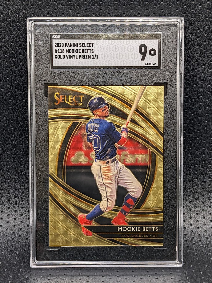2020 Panini Select Mookie Betts Gold Vinyl 1/1 SGC 9 MINT Superfractor ...