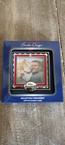 REGENT SQUARE STUDIO DESIGN FRAME ORNAMENT “WHO RESCUED WHO?” DOG PET ...