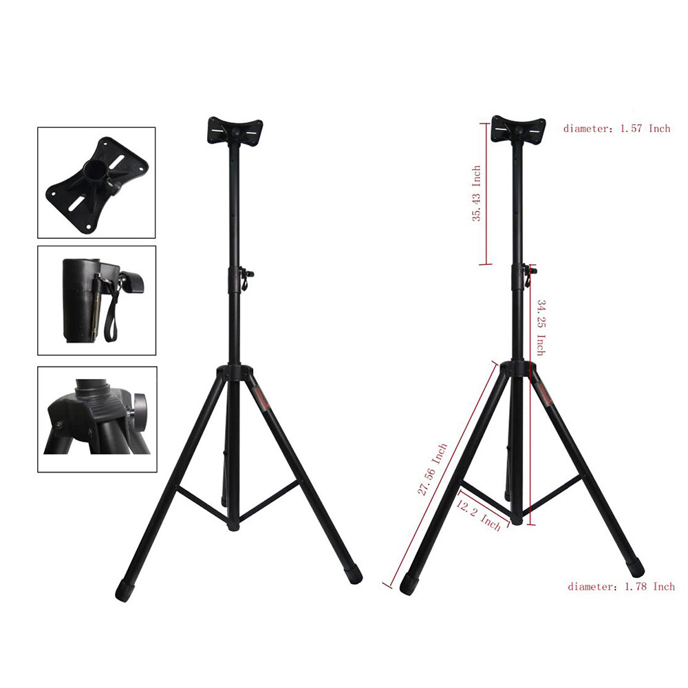 Pair Universal PA Speaker Stands Stage Mount Holder Adjustable Heavy ...