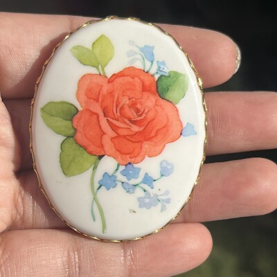 Hallmark Vintage 70s Cameo Flower Gold Tone Pin Brooch And Pendant | eBay