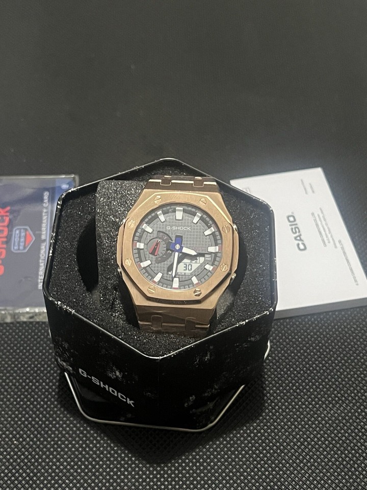 New 2024 Custom Casio G-Shock GMAS2100 Casioak Mod Watch Rose Gold NWT ...