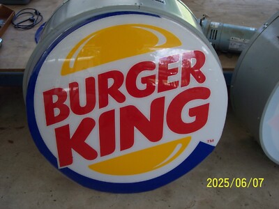 Vintage 30” Burger King Light Up Restaurant Button Sign -Working Double ...