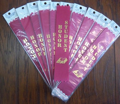 "HONOR STUDENT" Award 1½" x 8" Foil-Stamped Ribbons -- LOTS of 100 | eBay