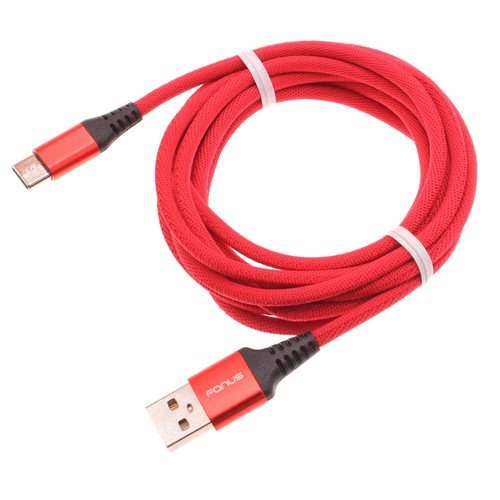 Type-C Red 10ft USB-C Cable Charger Cord Power Wire Long Braided for ...