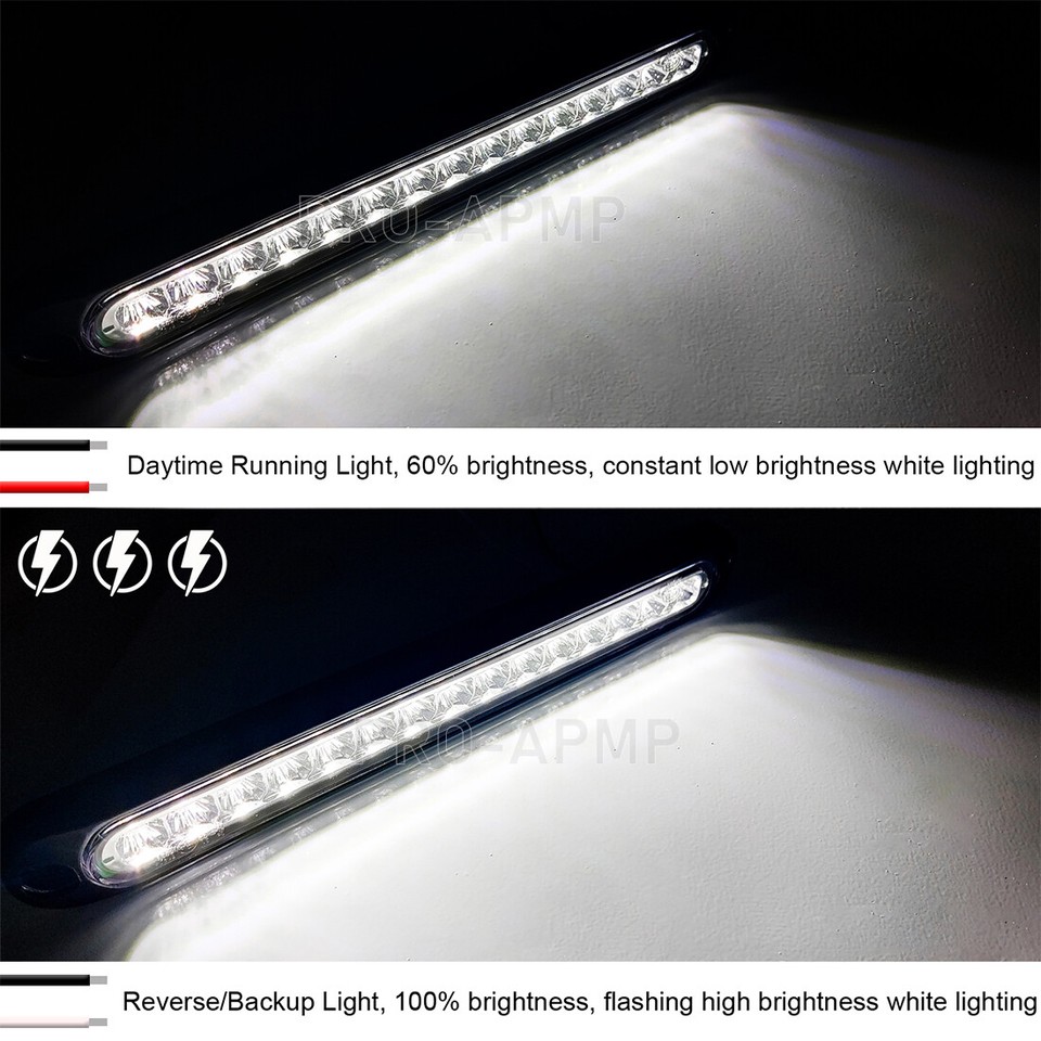 2x LED Reverse Light Bar White Truck Trailer 10"Super Bright Backup ...