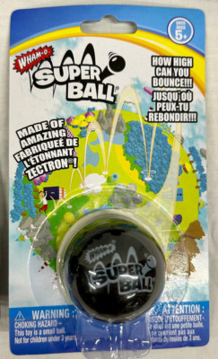 WHAM-O Original BLACK Whamo Zectron Rubber Hi-Bounce SUPER BALL (1.5 ...