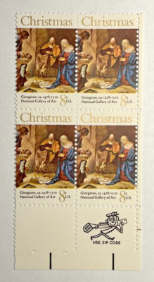 United States Scott 1444 Zip Block Of 4 Stamp - 1971 Christmas B5 | eBay