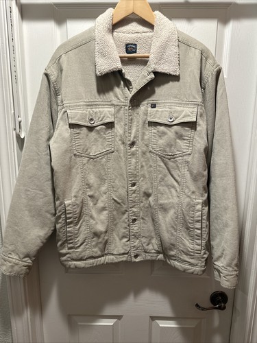 Rare Quicksilver Tested by Time Cream Corduroy Jacket Sherpa Lined ...