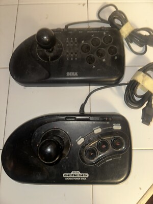 Lot Sega Genesis Arcade Power Stick Model 1655 & MK 1627 3 & 6 Button ...