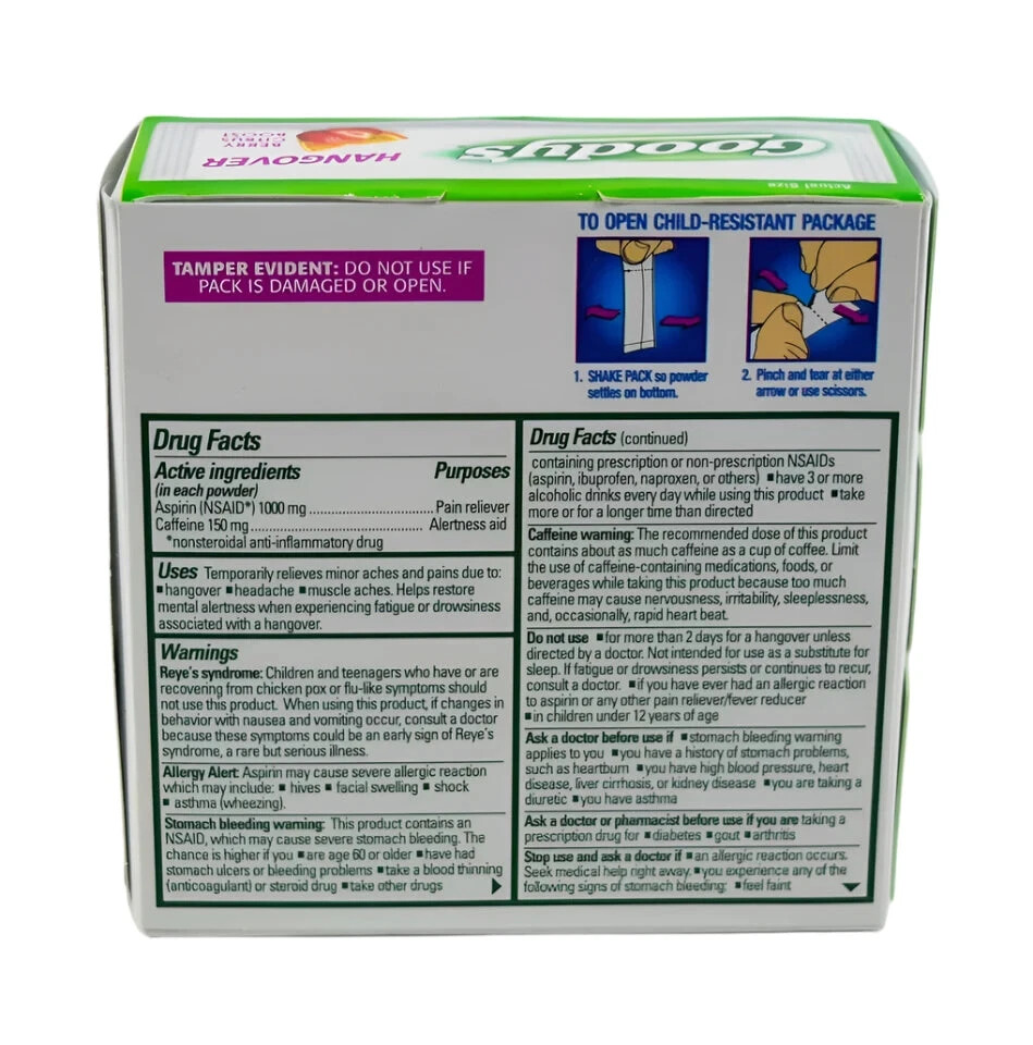 Goodys Hangover Fast Pain Relief Berry Citrus Boost Powders 16 Ct EXP ...