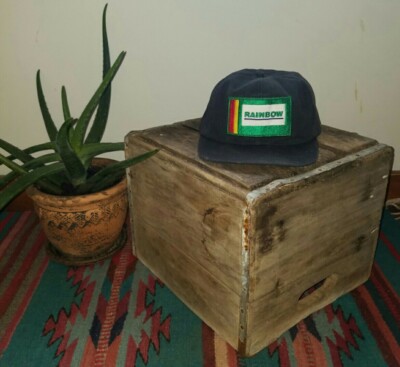 Vintage IMC Rainbow Patch Farmer Black Trucker Hat Cap Made in USA K ...