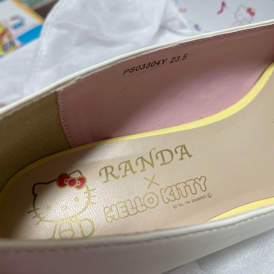 6.5 Women RANDA × Hello kitty Kawaii White pumps shoes Sanrio official ...