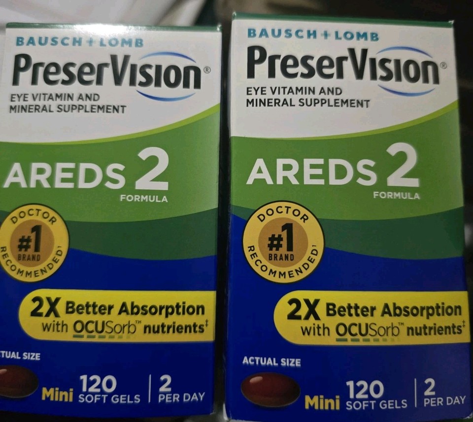 PreserVision AREDS 2 Vitamin Supplement 120 x 2 = 240 Total gel cap ...