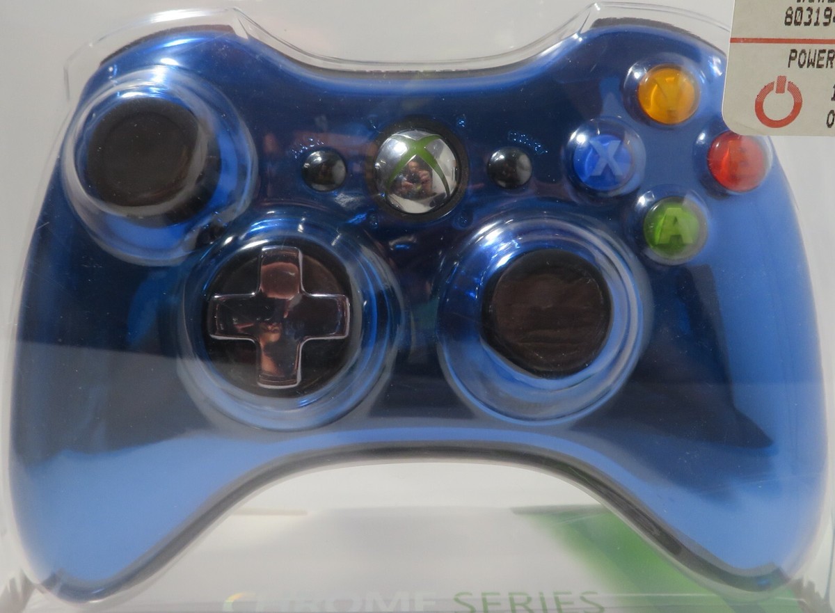 Xbox 360 Wireless Controller Official Custom Chrome Blue