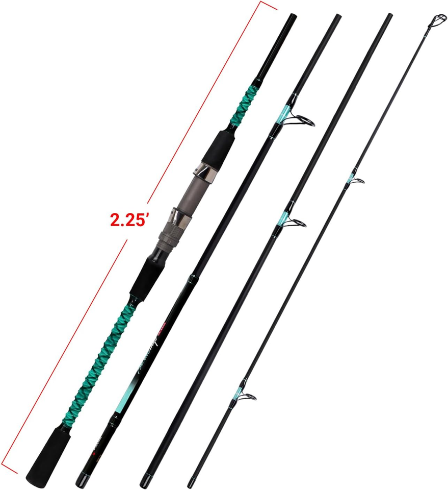Surf Fishing Rod Portable Travel Surf Spinning Rod 2 Piece/3 Piece/4 ...