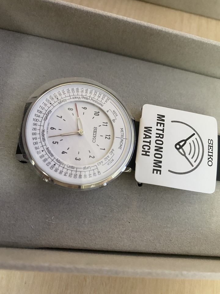 SEIKO Metronome Watch Standard Line Color Monotone SMW006A Black White ...