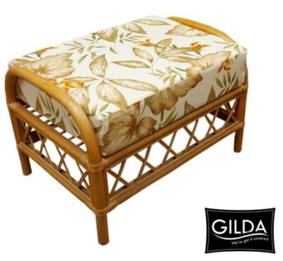 GILDA Cane Rattan Wicker Conservatory Lounge Furniture FOOT STOOL ...