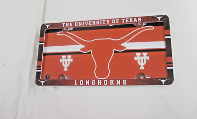 UNIVERSITY OF TEXAS HORNS PLASTIC LICENSE PLATE TAG AND FRAME DEAL 6" X ...