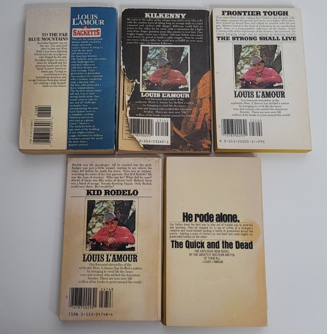 5 Louis L'amour Western Books Lot Vintage Quick and the Dead Kilkenny ...