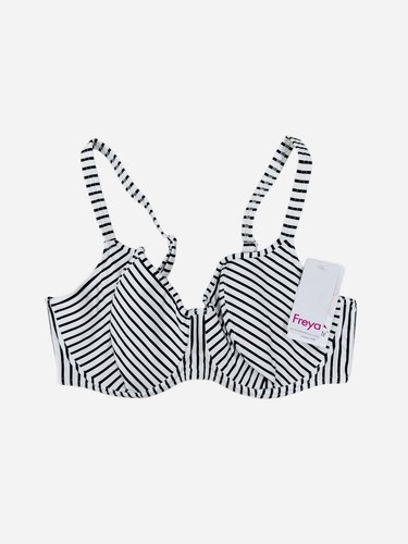Freya BLACK/WHITE STRIPE Jewel Cove Sweetheart Bikini Swim Top, US 30H ...