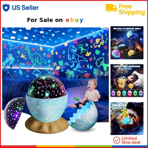 Dinosaur Egg Night Light Stars Projector Kids 3-12 Bedroom Decor Gift ...