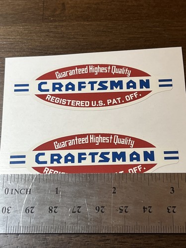 Craftsman Tools Box lathe vintage style 40's restoration decal 3" 2 for ...